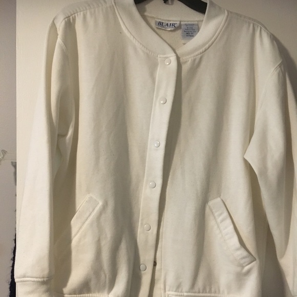 Blair | Tops | White Snap Button Sweater With Pockets | Poshmark